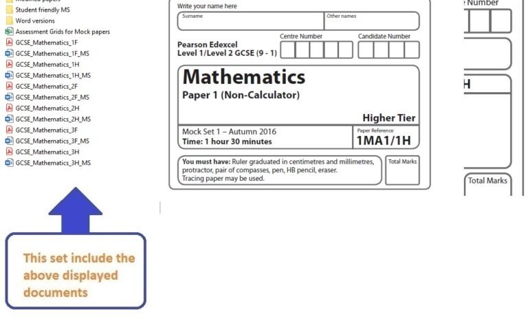 Buy Edexcel GCSE Maths Mock Set 1 – Lockedpapers